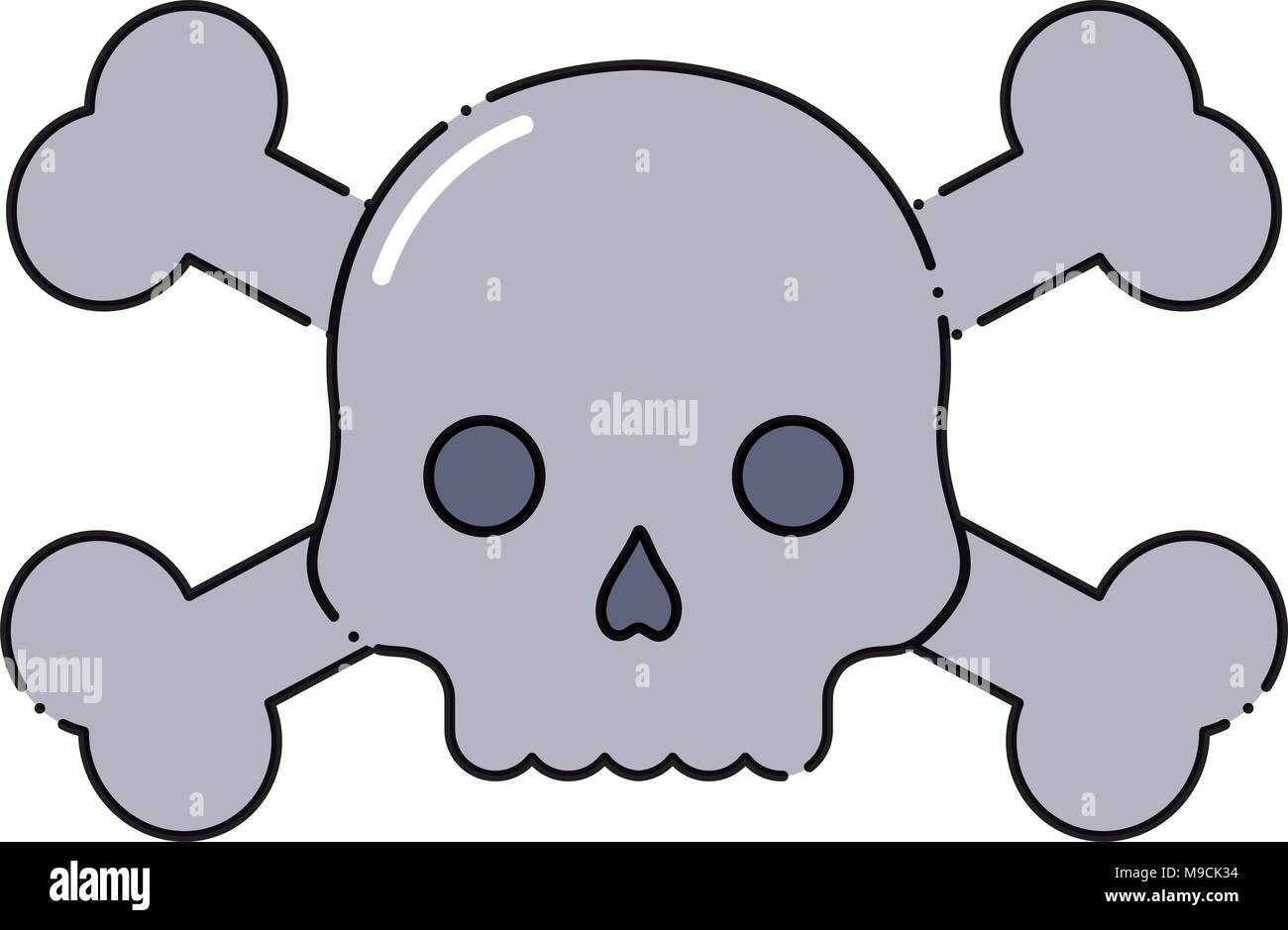 danger skull icon over white background, colorful design. vector ...