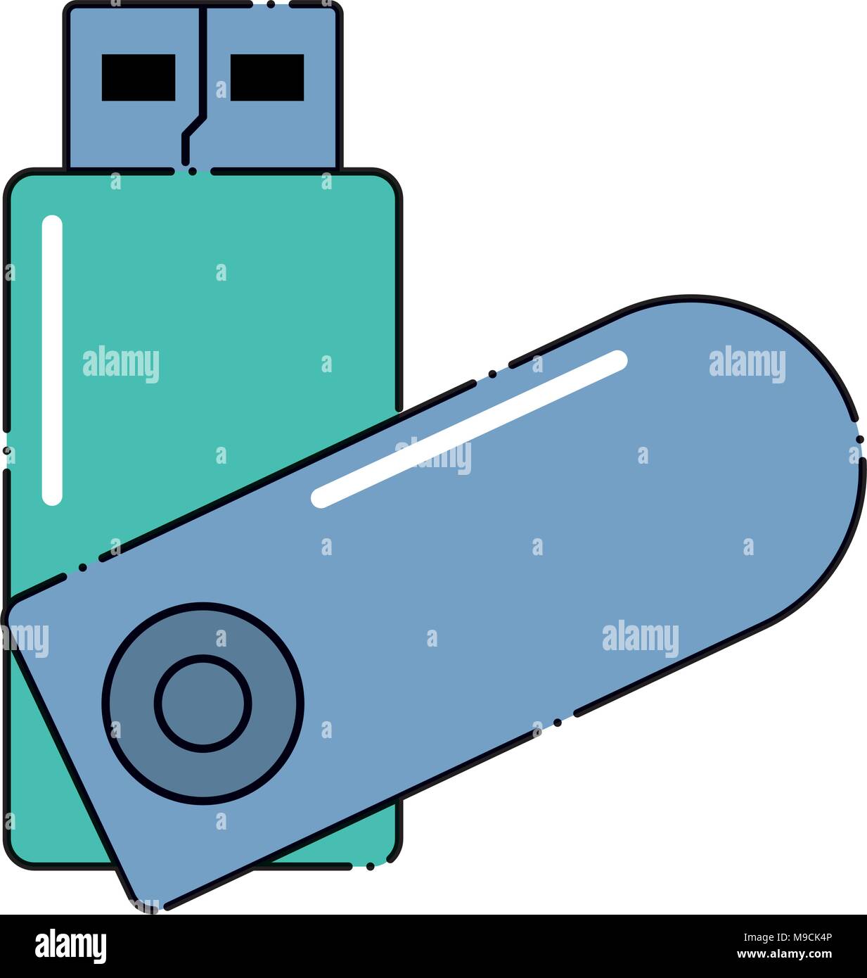 usb icon over white background, colorful design. vector illustration ...