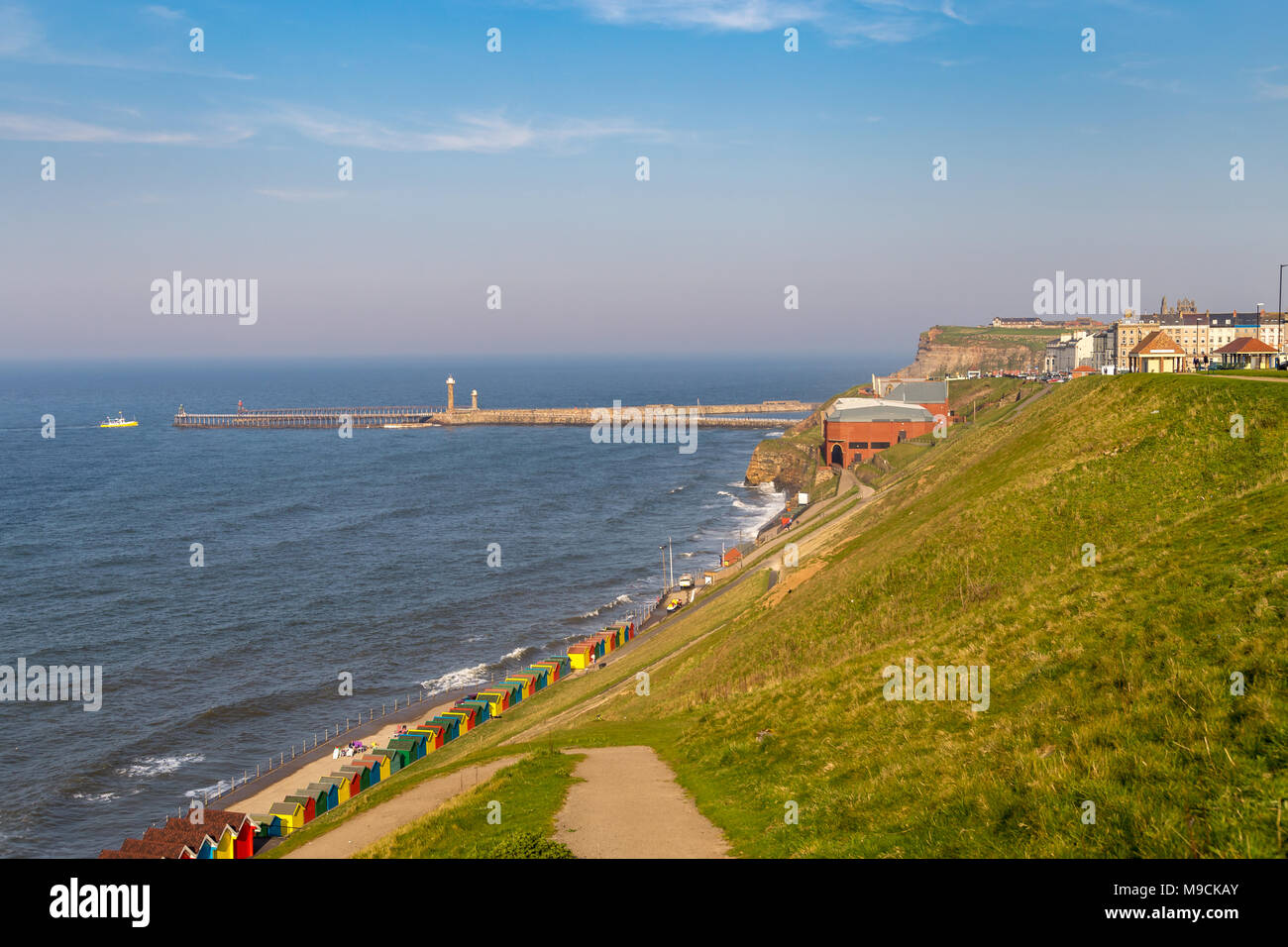 Whitby, North Yorkshire, England, UK - May 08, 2016: View over the ...