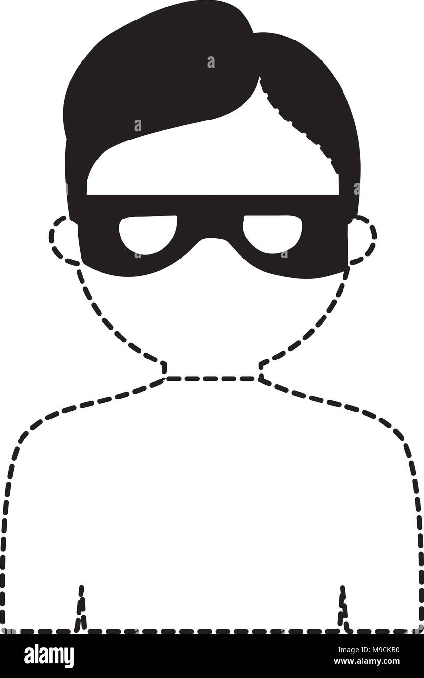 cartoon thief icon over white background, vector illustration Stock ...