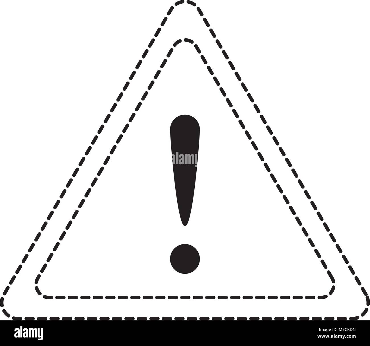 warning sign icon over white background, vector illustration Stock ...