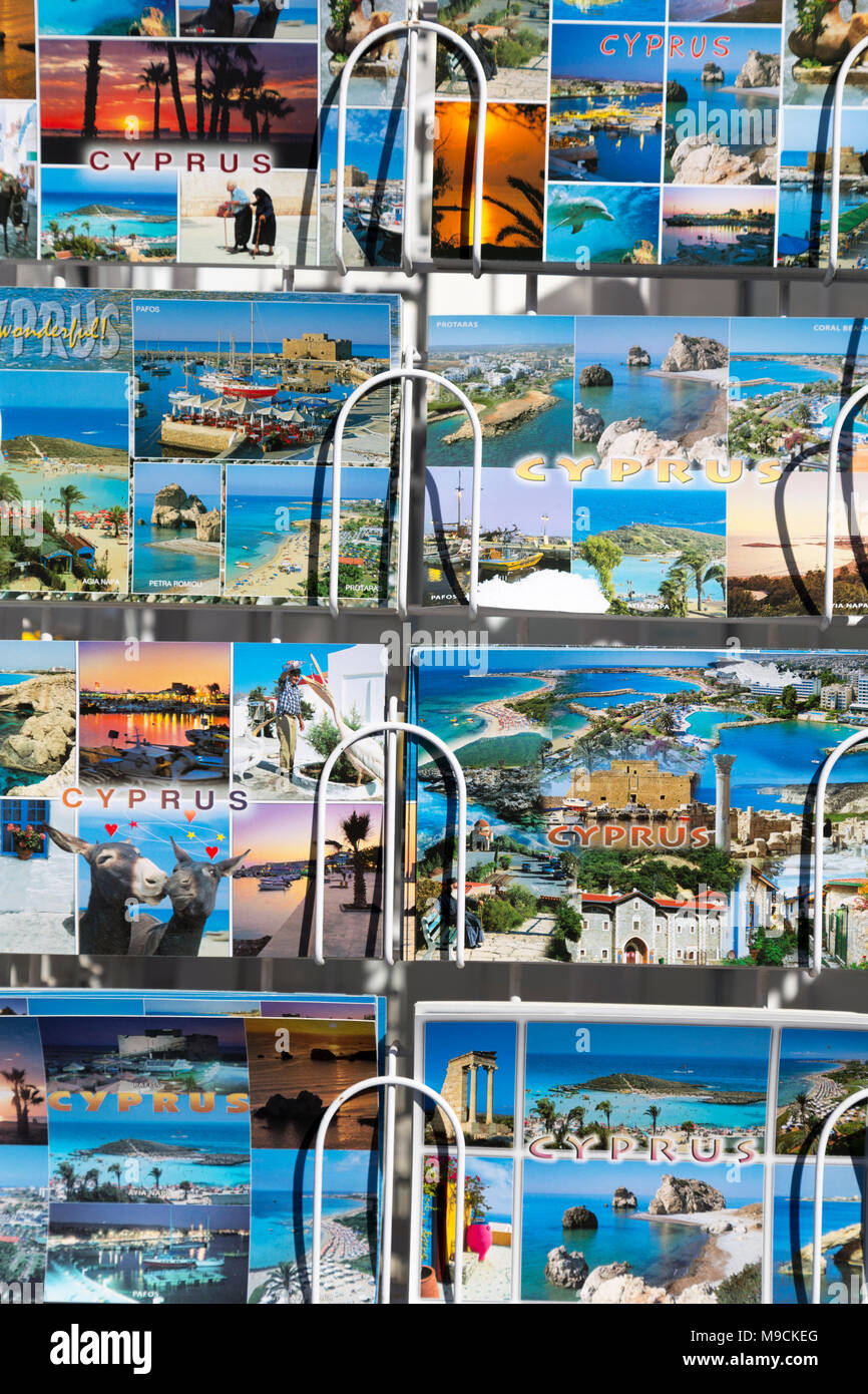 Cyprus, Troodos, tourist postcards for sale Stock Photo - Alamy