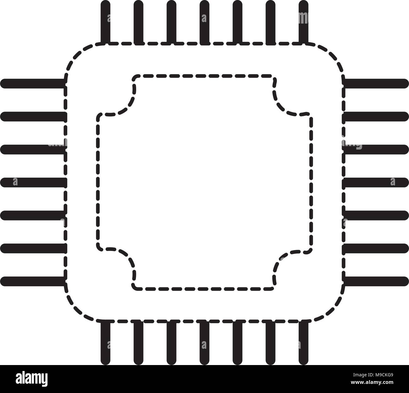 computer chip icon over white background, vector illustration Stock ...