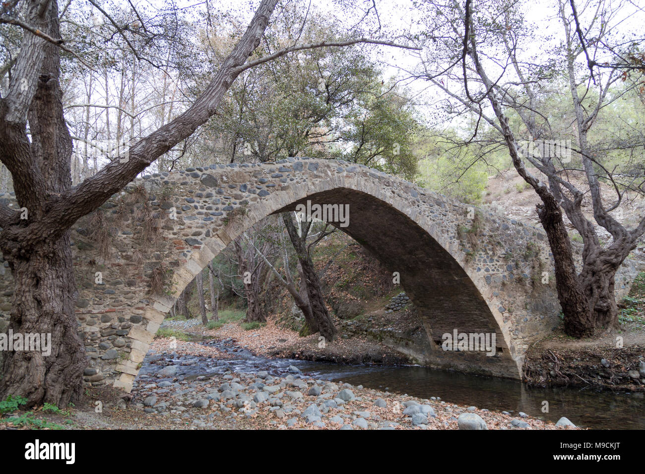 Cyprus, the medieval Kelefos bridge. The most famous still remaining ...