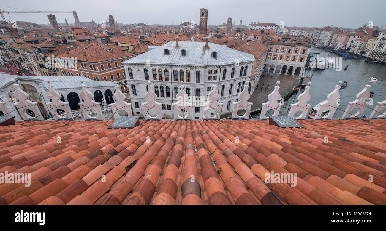 Bird's eye view of the Grand Canal, taken from the rooftop of the T ...