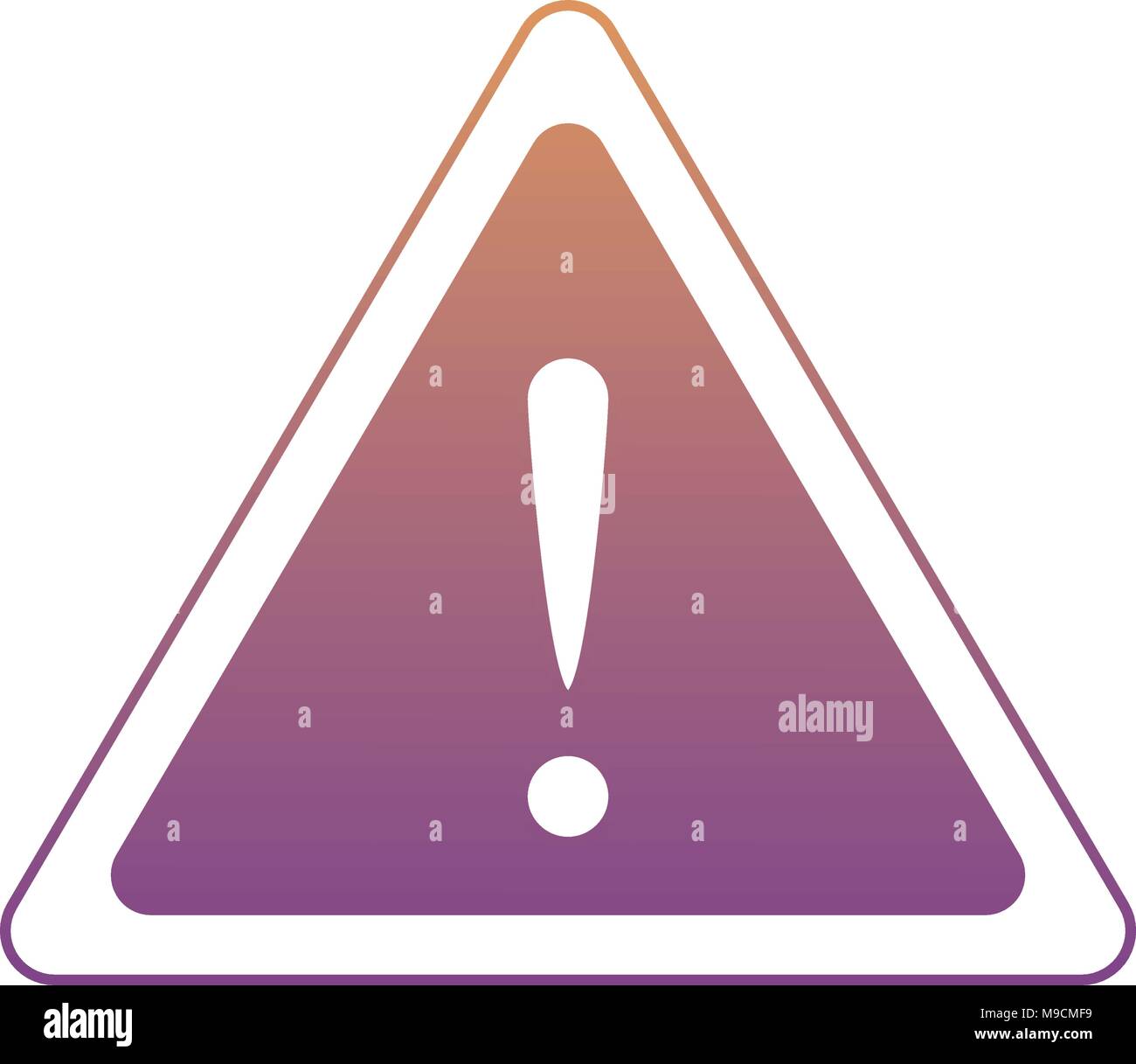 warning sign icon over white background, colorful design. vector ...