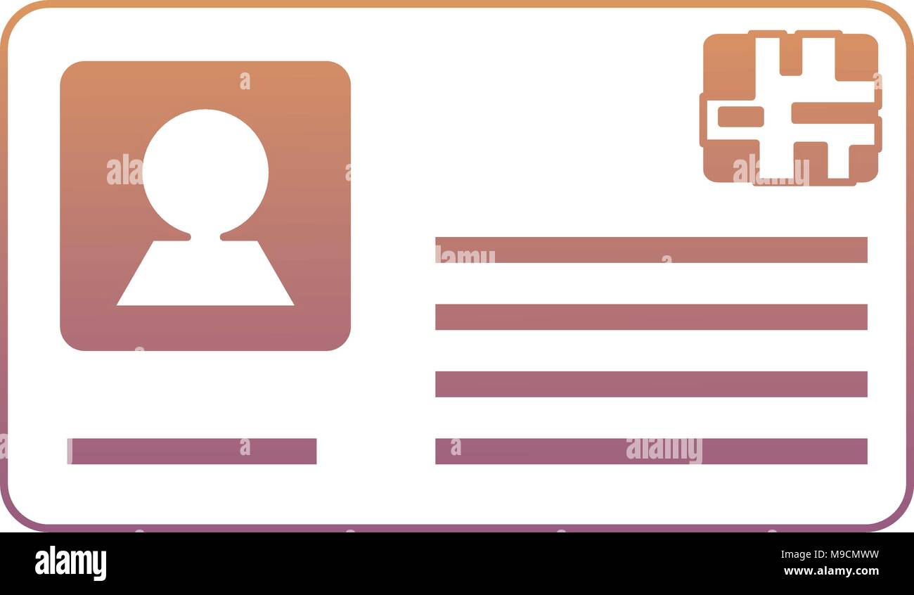 id card icon over white background, colorful design. vector ...