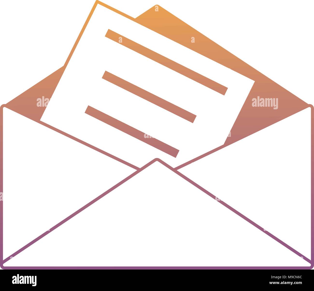 envelope with a letter icon over white background, colorful design ...