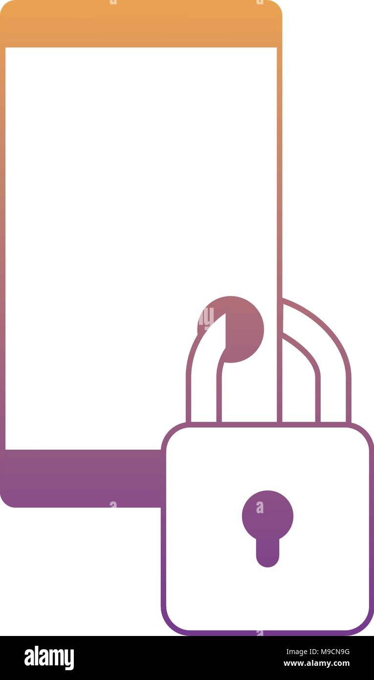 Secure smartphone icon. Mobile device security sign. Cellphone and ...