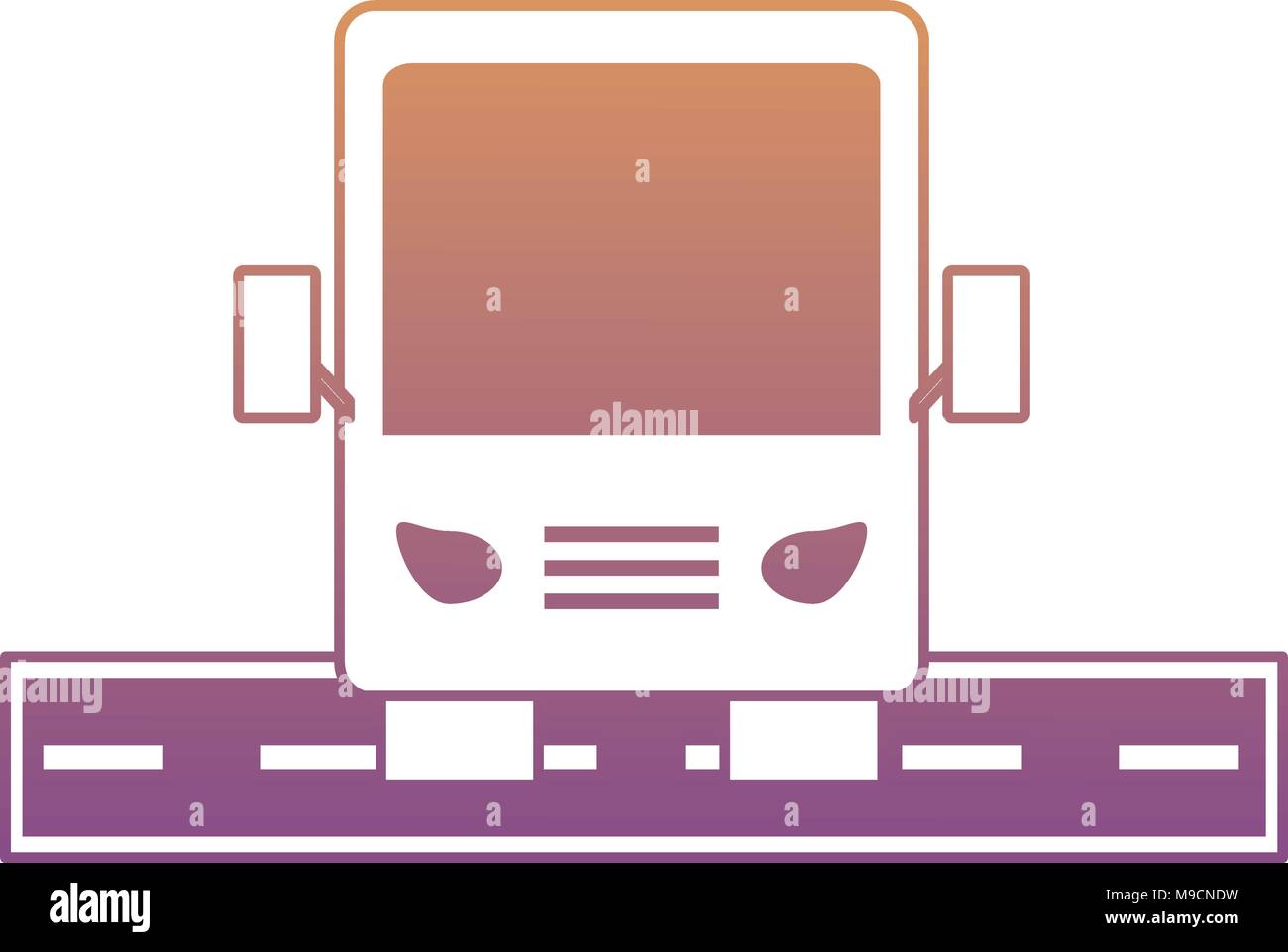bus on the road icon over white background, colorful design. vector ...