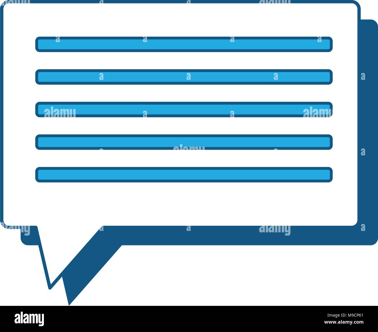 speech square bubble icon over white background, blue shading design ...