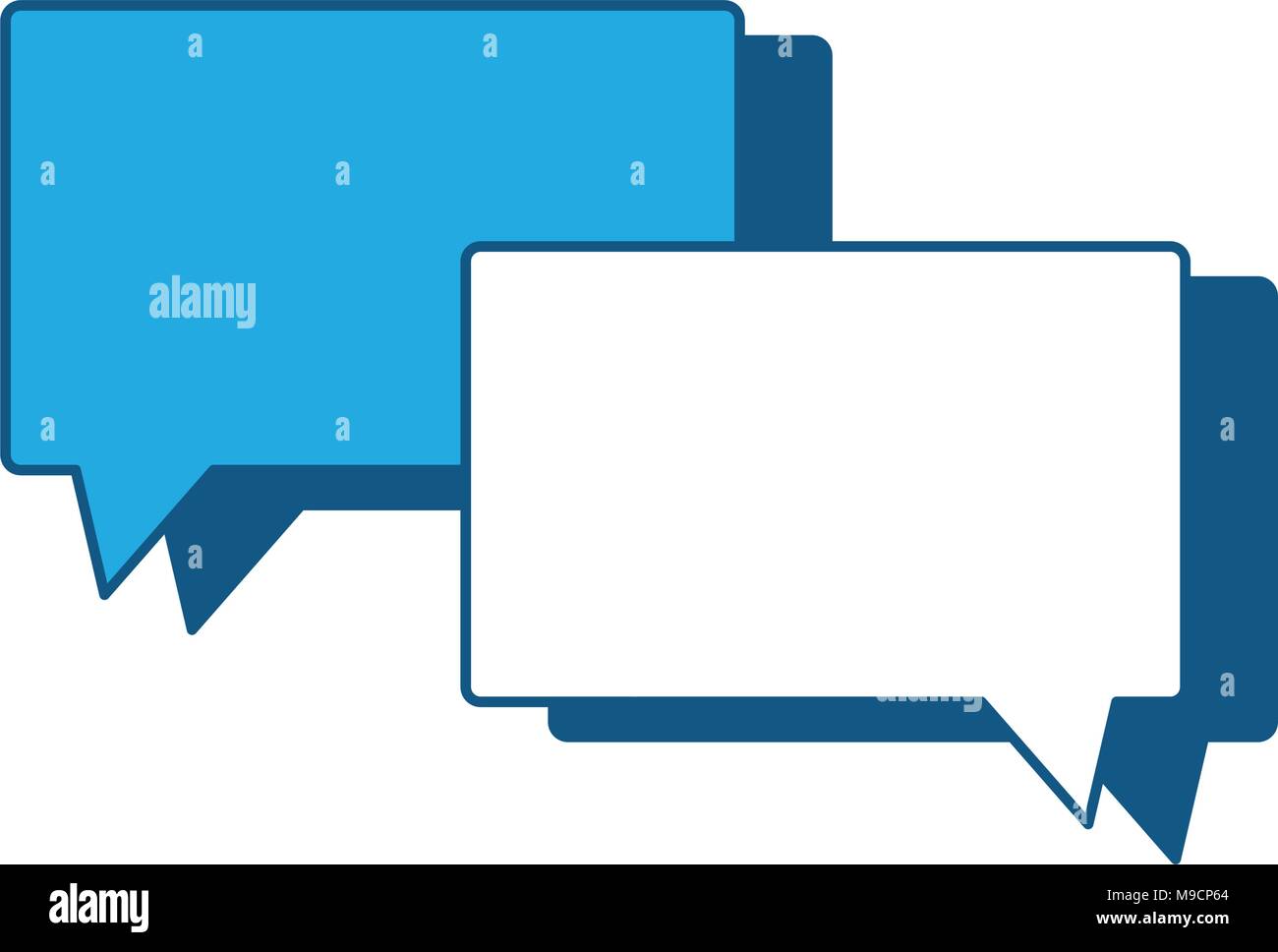 chat design with speech square bubbles icon over white background, blue ...