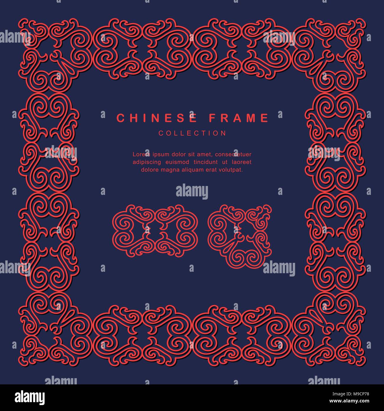 Traditional Chinese Frame Tracery Design Decoration Elements Stock ...