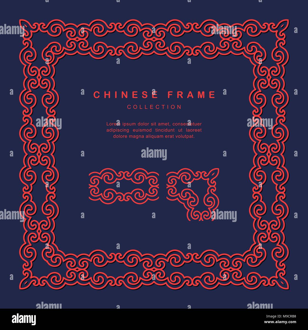 Traditional Chinese Frame Tracery Design Decoration Elements Stock ...