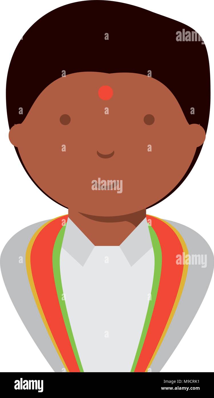 Hindu man with traditional costume over white background, colorful ...