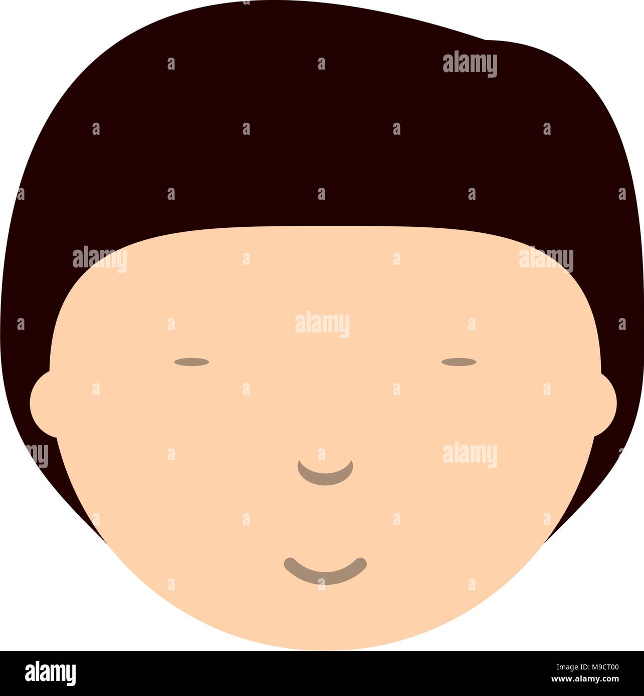 chinese man face icon over white background, colorful design. vector ...