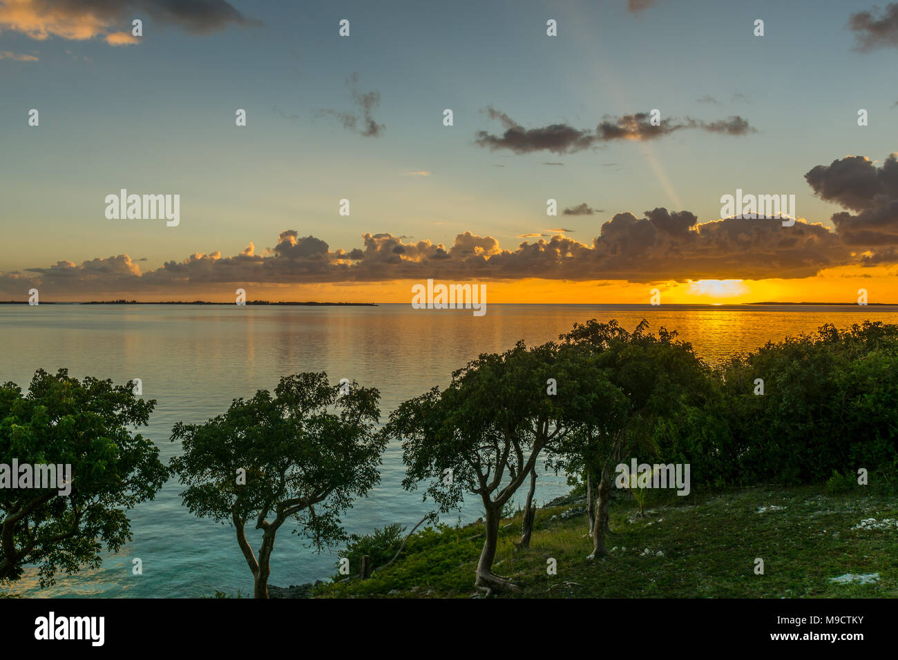 Bahamian Beach Sunset featuring high contrast sky with beautiful ...