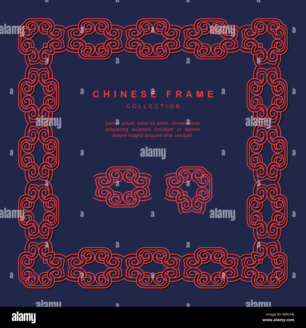 Traditional Chinese Frame Tracery Design Decoration Elements Stock ...