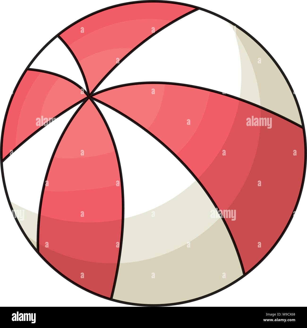 summer ball icon over white background, vector illustration Stock ...