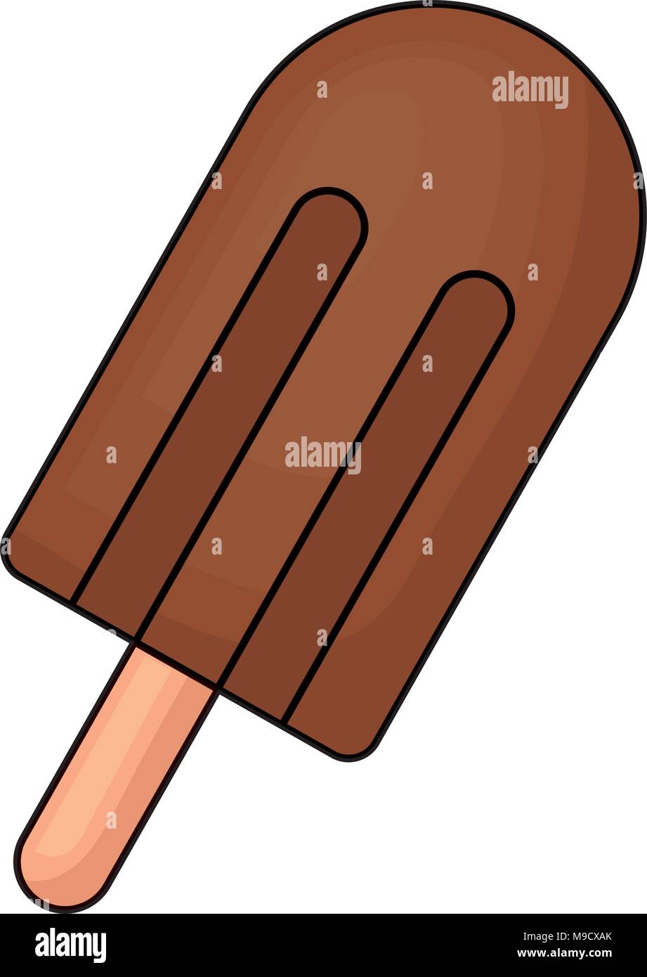 chocolate ice cream bar icon over white background, colorful design ...