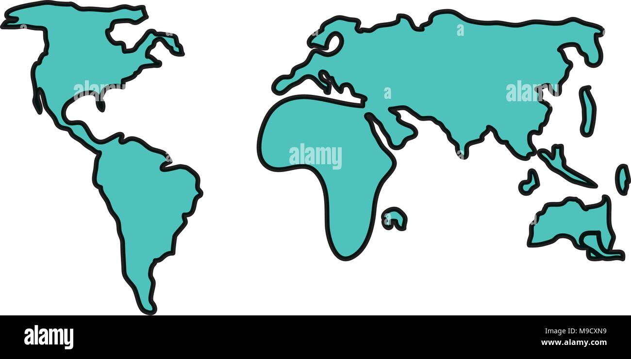 World Map icon over white background, colorful design. vector ...
