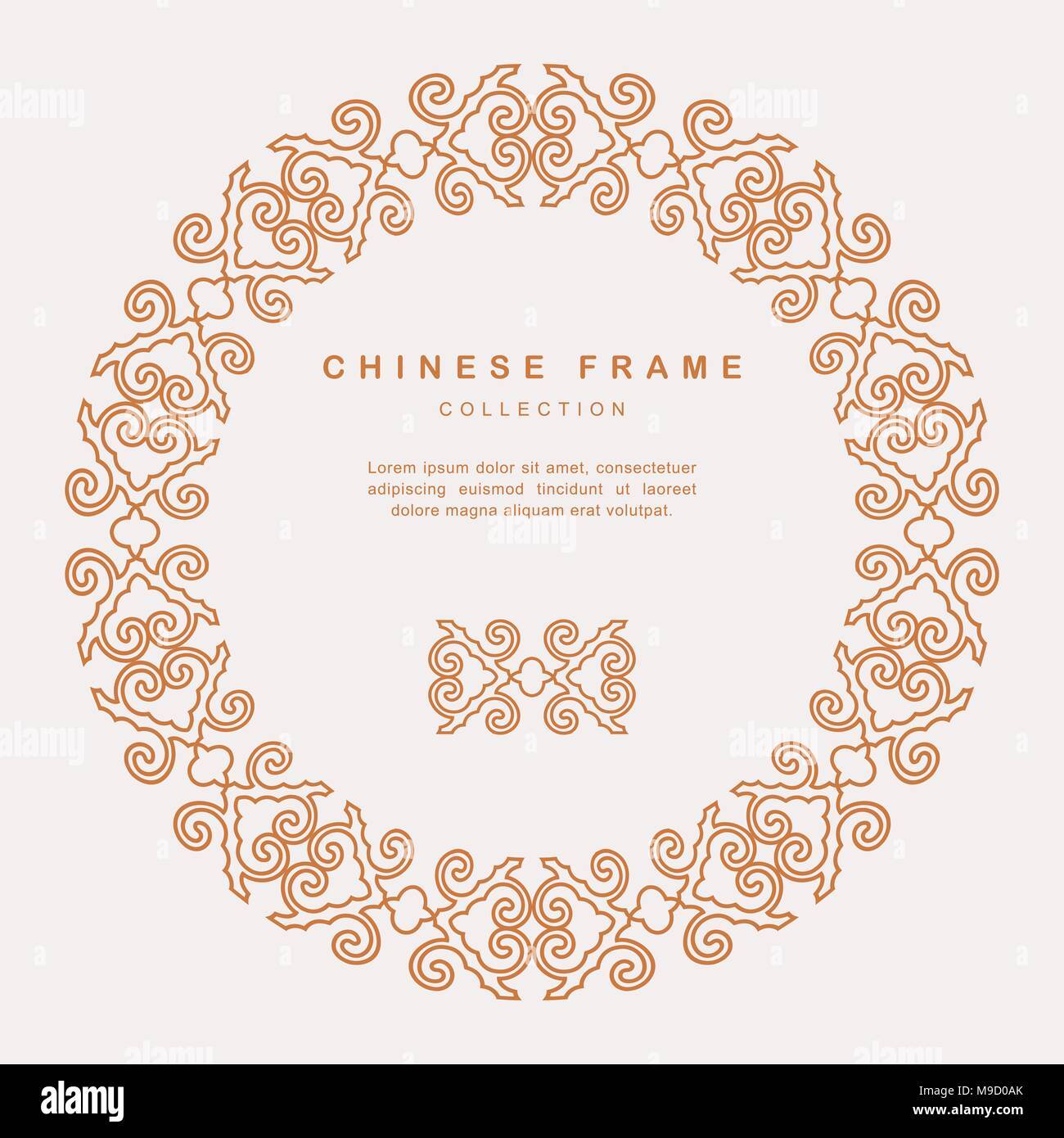 Traditional Chinese Round Frame Tracery Design Decoration Elements ...