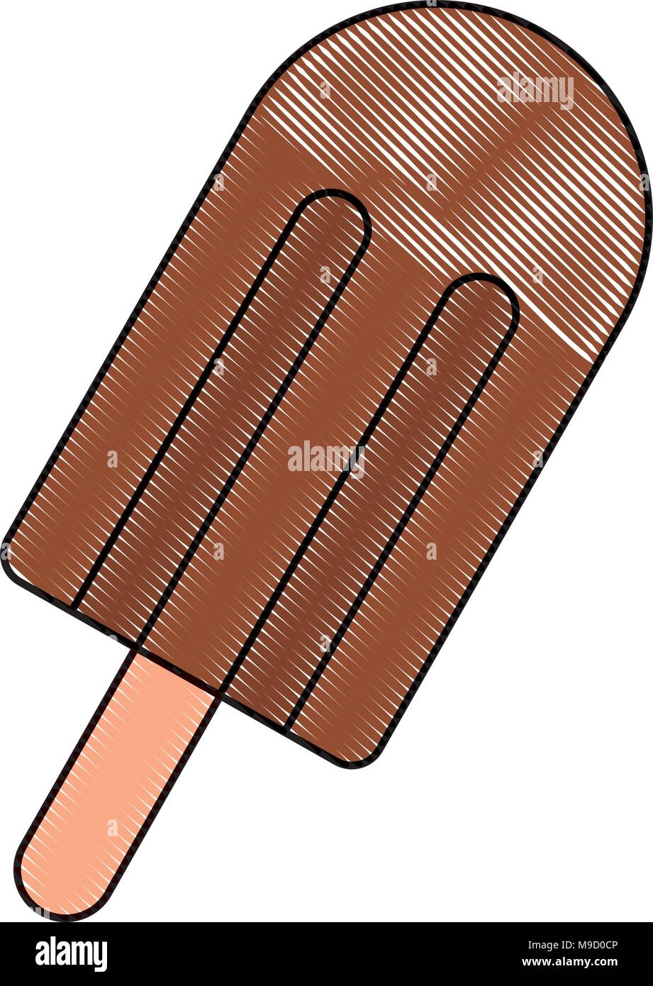 chocolate ice cream bar icon over white background, colorful design. vector illustration Stock ...