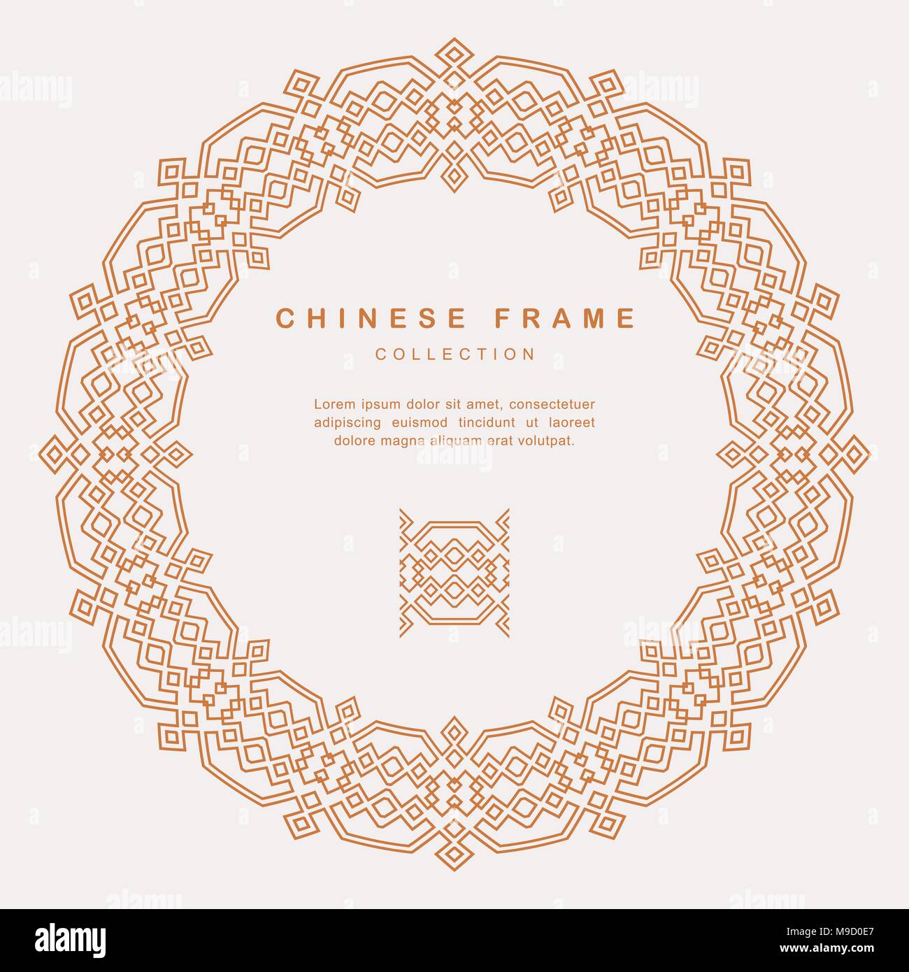 Traditional Chinese Round Frame Tracery Design Decoration Elements ...