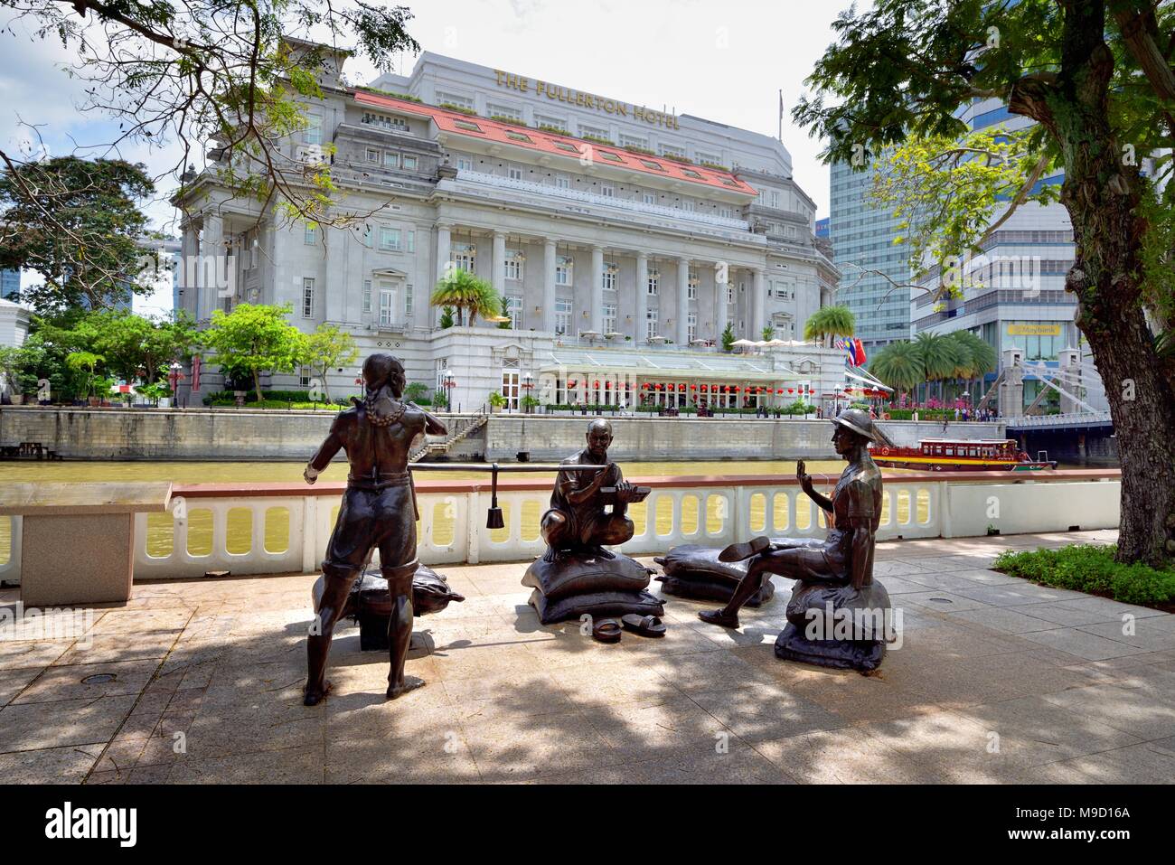Boat Quay statues in Singapore in January 2017 Stock Photo - Alamy