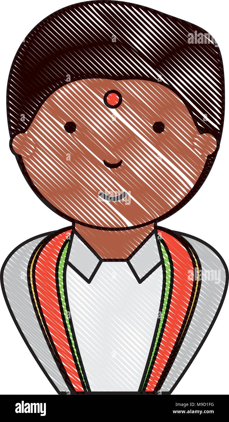 Hindu man with traditional costume over white background, colorful ...