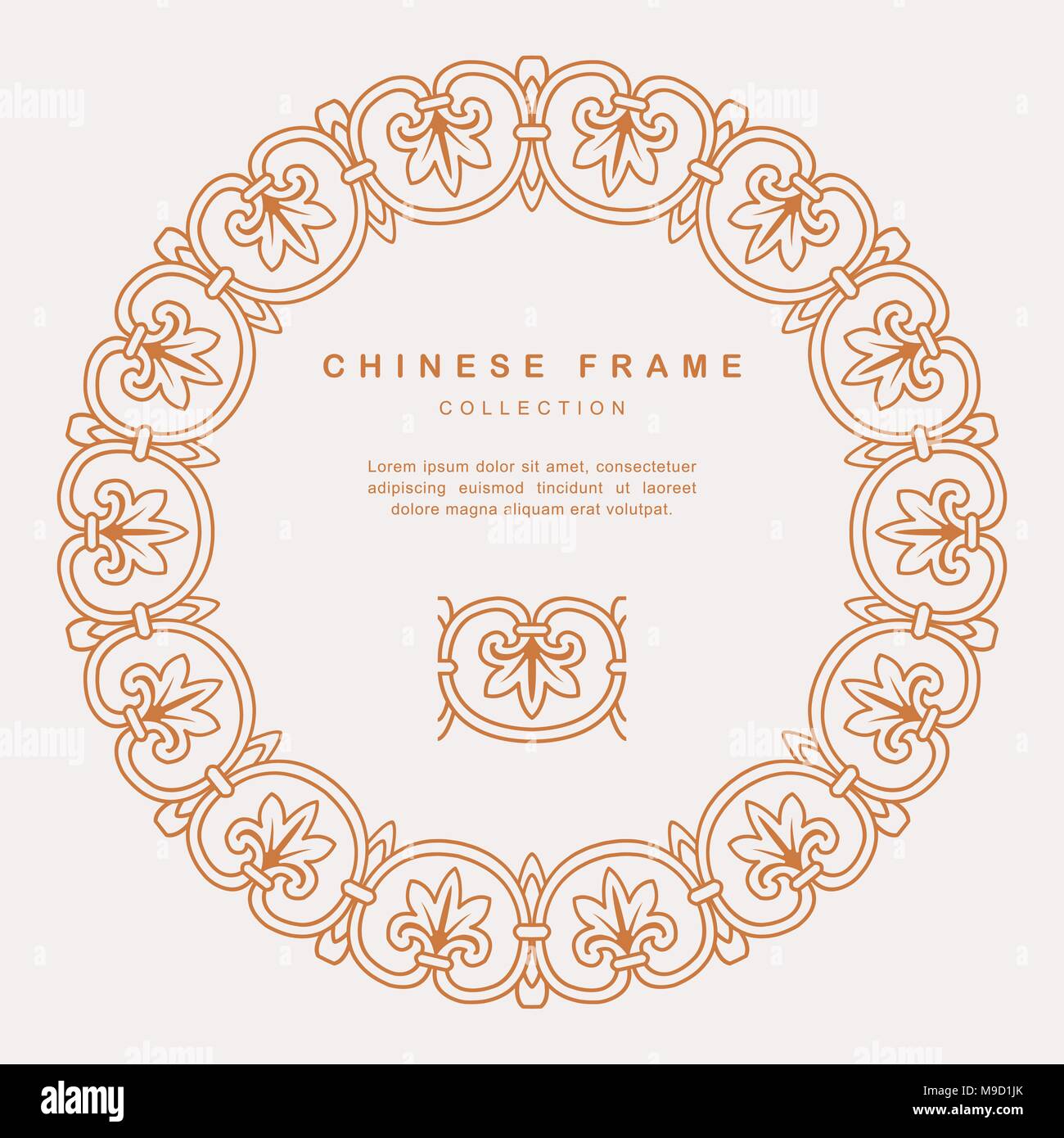 Traditional Chinese Round Frame Tracery Design Decoration Elements ...