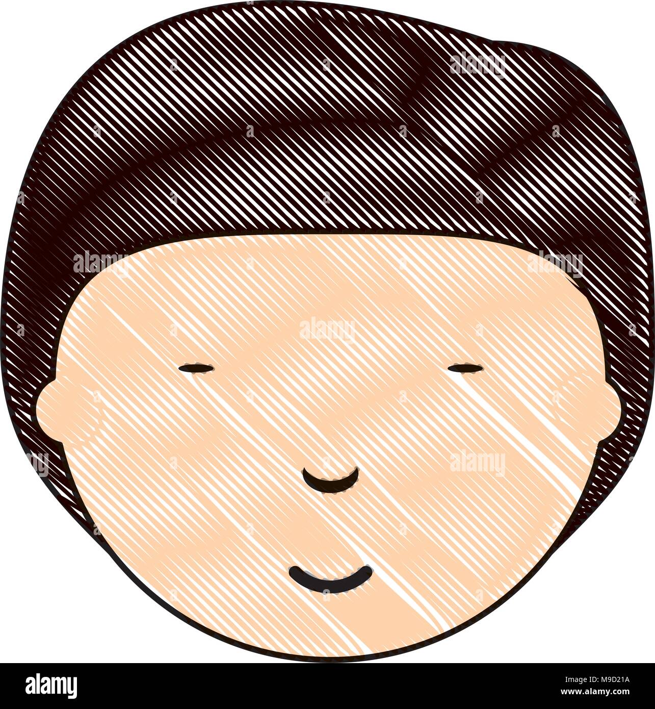 chinese man face icon over white background, colorful design. vector ...