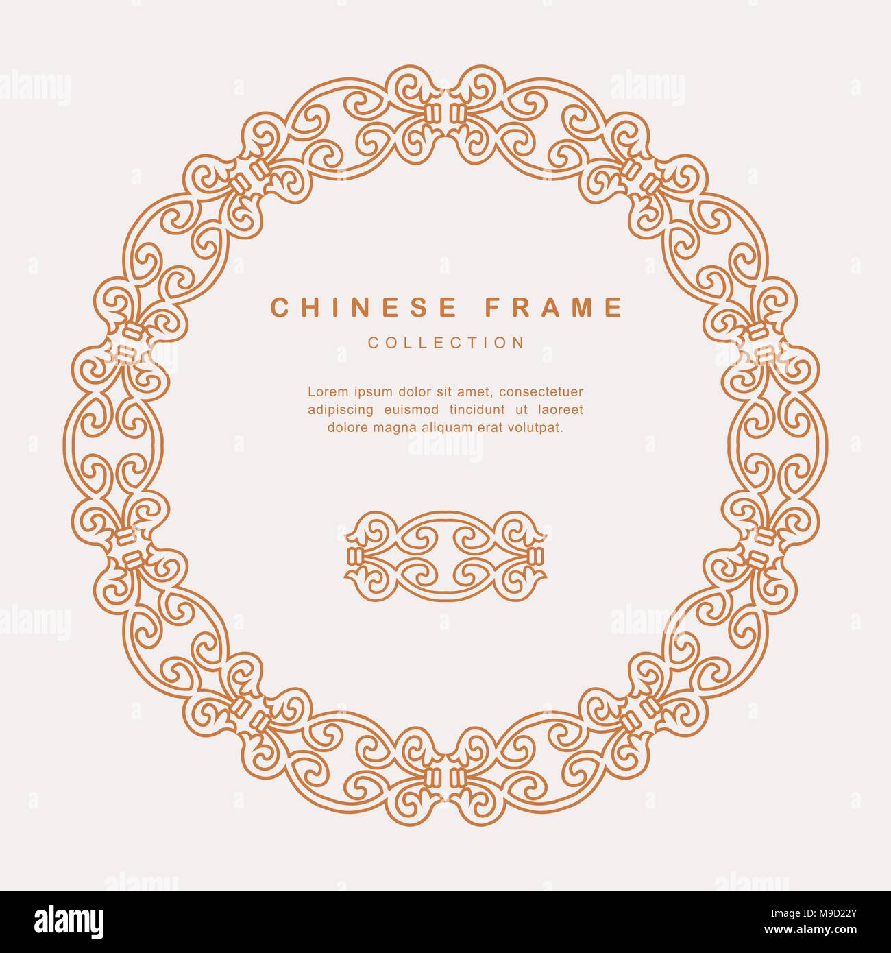 Traditional Chinese Round Frame Tracery Design Decoration Elements ...