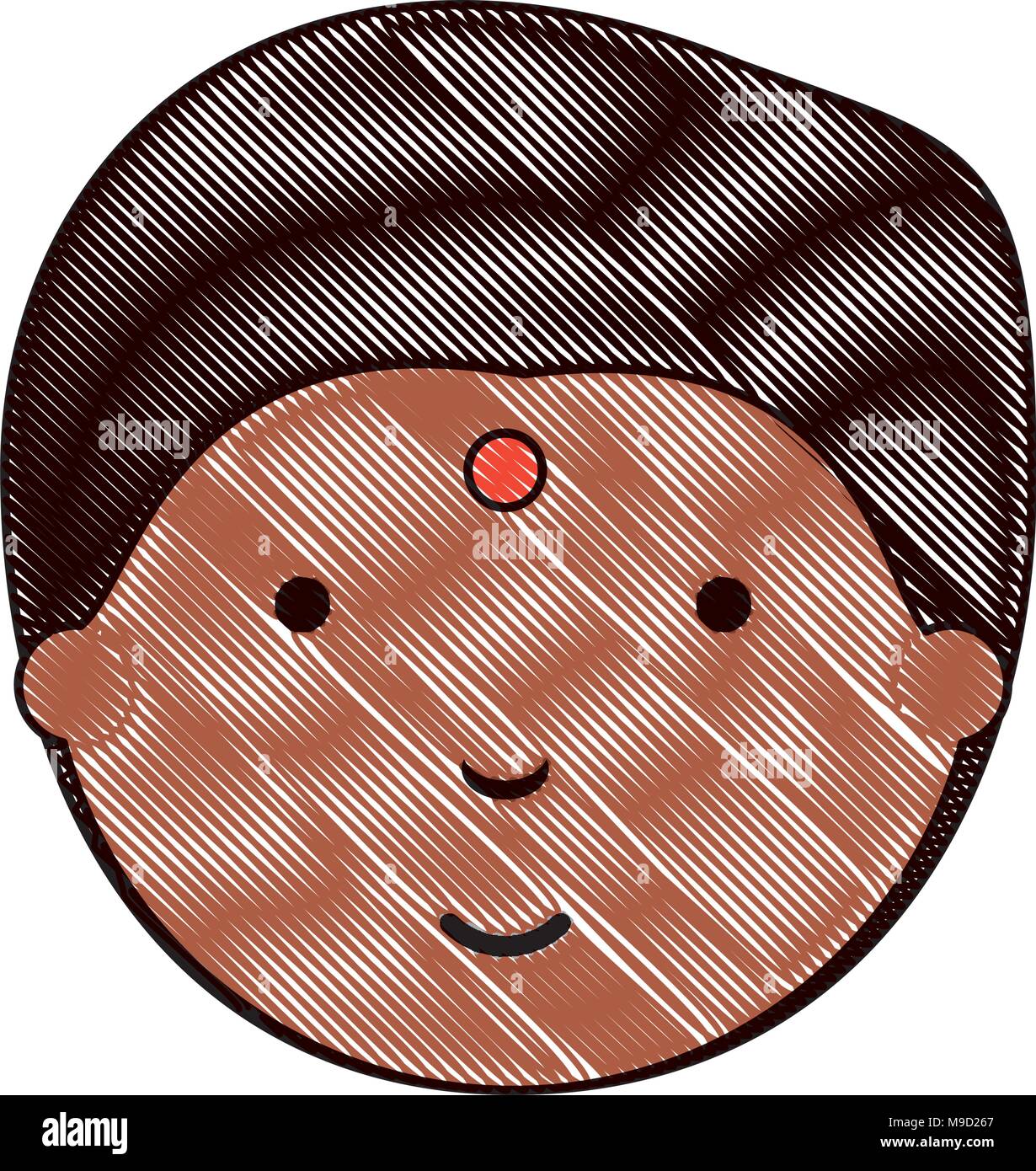 Hindu man face icon over white background, colorful design. vector ...