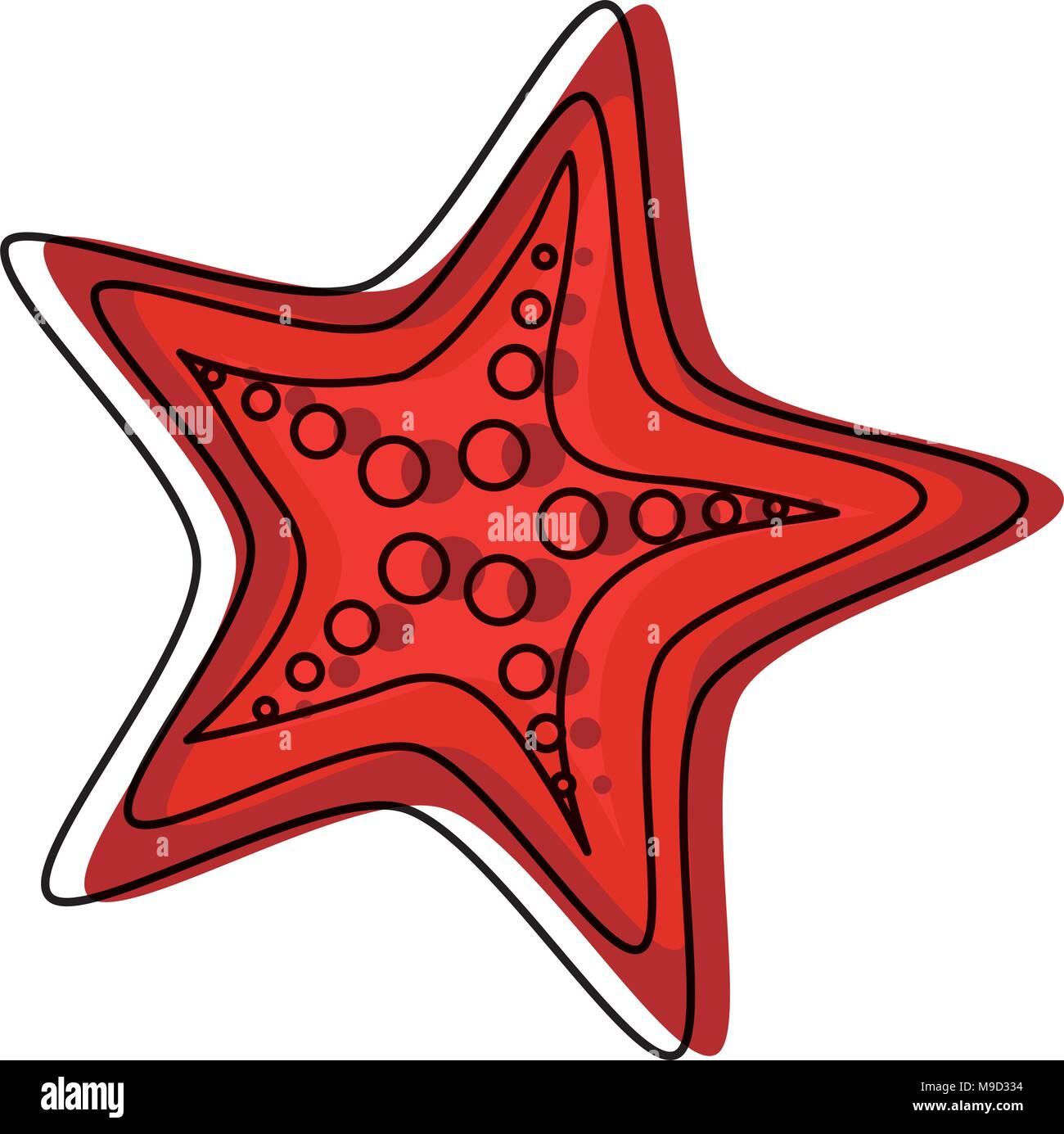sea star icon over white background, colorful design. vector ...