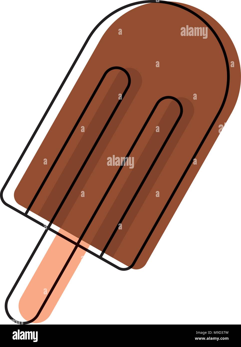 chocolate ice cream bar icon over white background, colorful design. vector illustration Stock ...