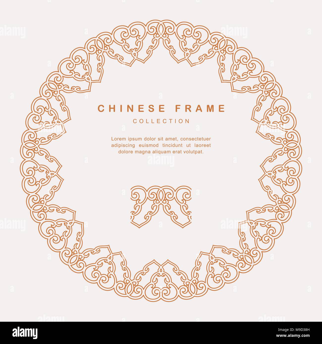 Traditional Chinese Round Frame Tracery Design Decoration Elements ...