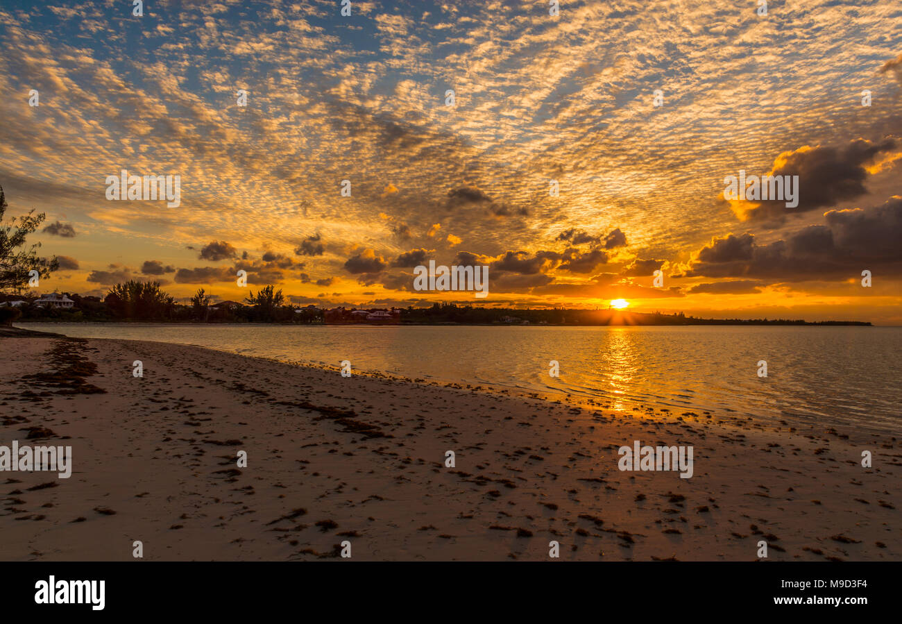 Bahamian Beach Sunset featuring high contrast sky with beautiful ...
