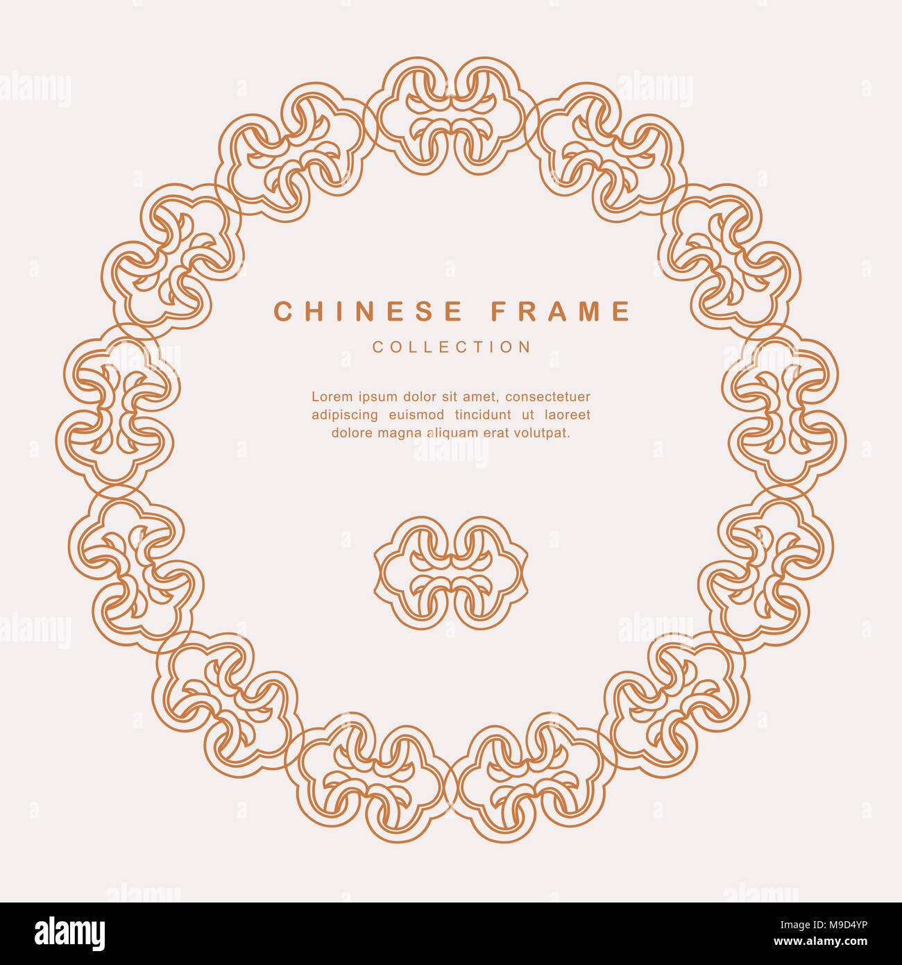 Traditional Chinese Round Frame Tracery Design Decoration Elements ...