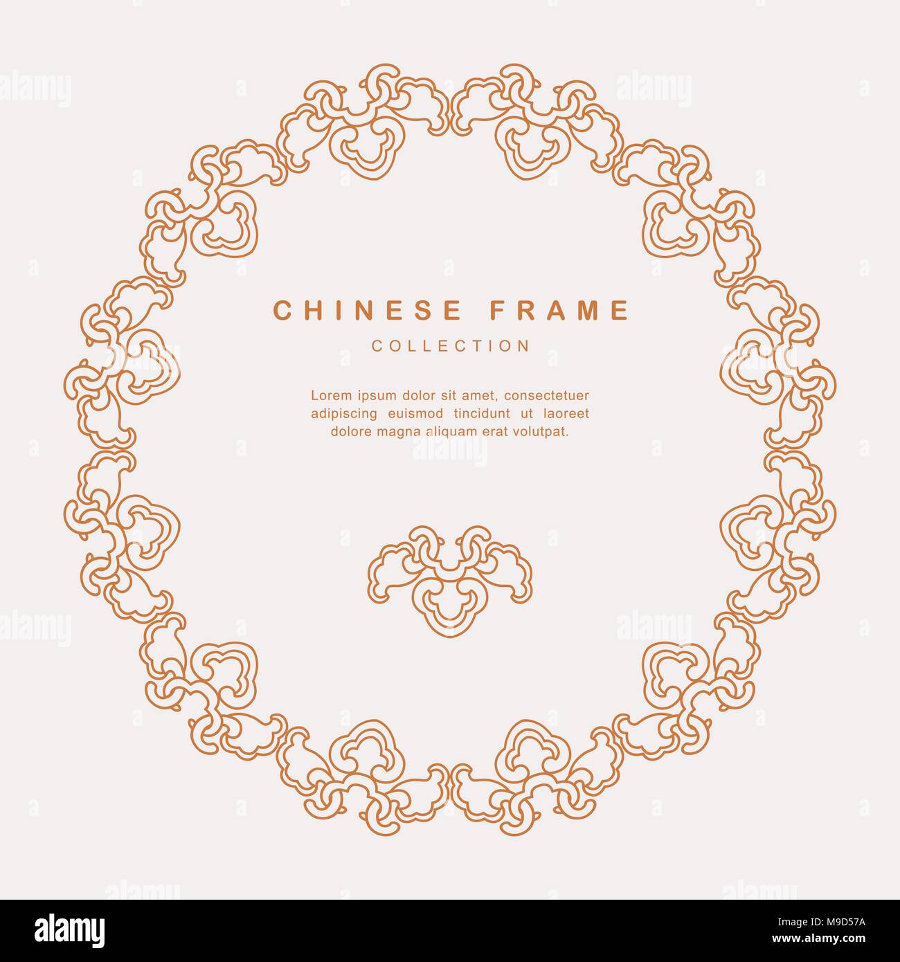 Traditional Chinese Round Frame Tracery Design Decoration Elements ...