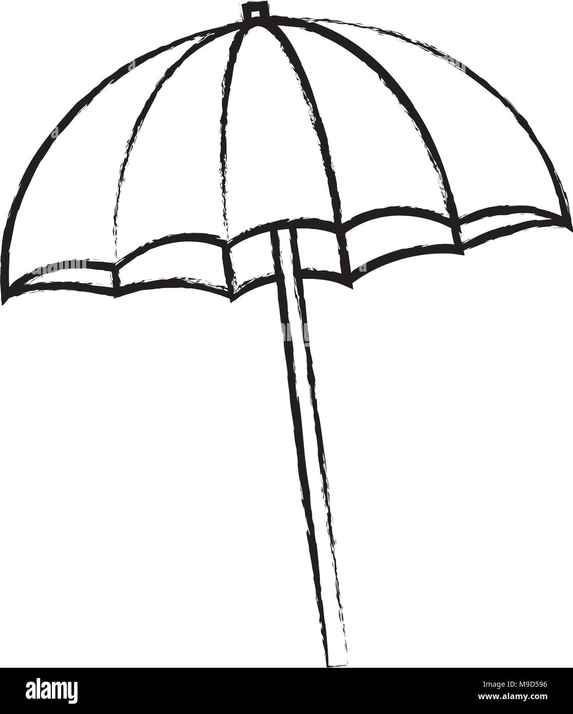 sketch of beach parasol icon over white background, vector illustration ...