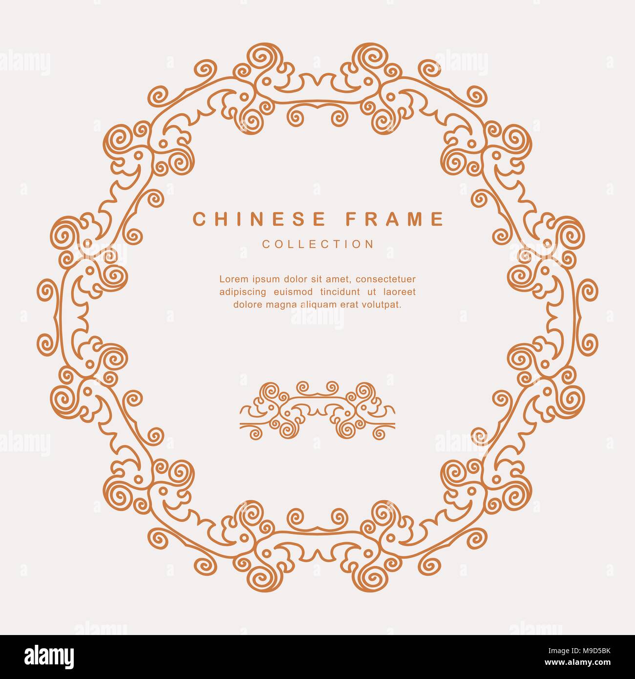 Traditional Chinese Round Frame Tracery Design Decoration Elements ...