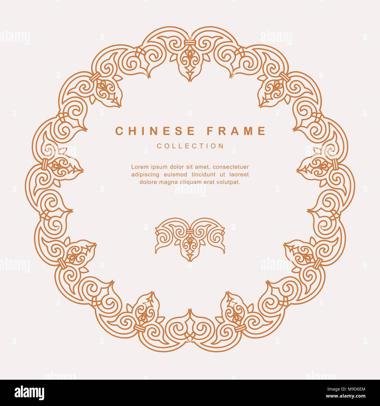 Traditional Chinese Round Frame Tracery Design Decoration Elements ...