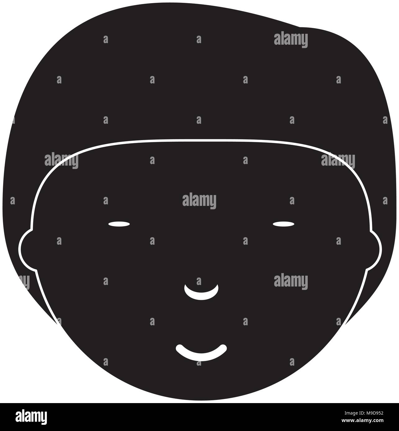 chinese man face icon over white background, vector illustration Stock ...