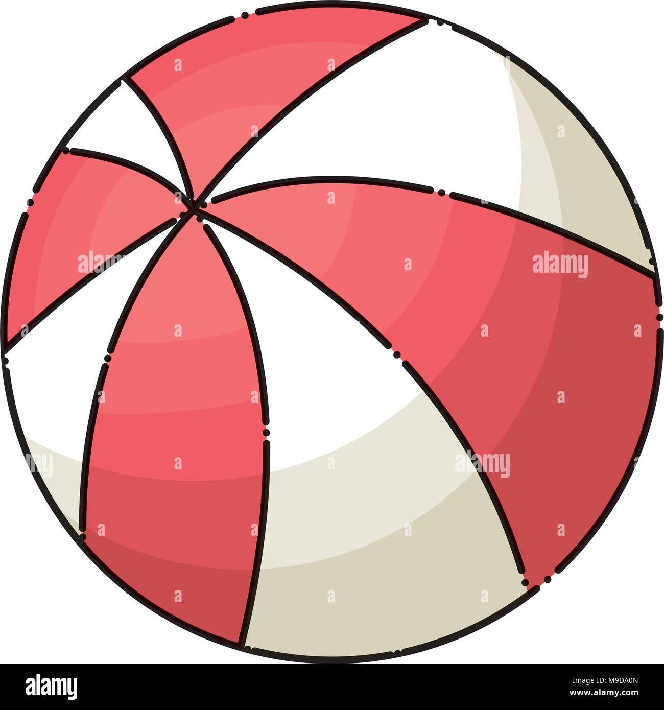 summer ball icon over white background, vector illustration Stock ...