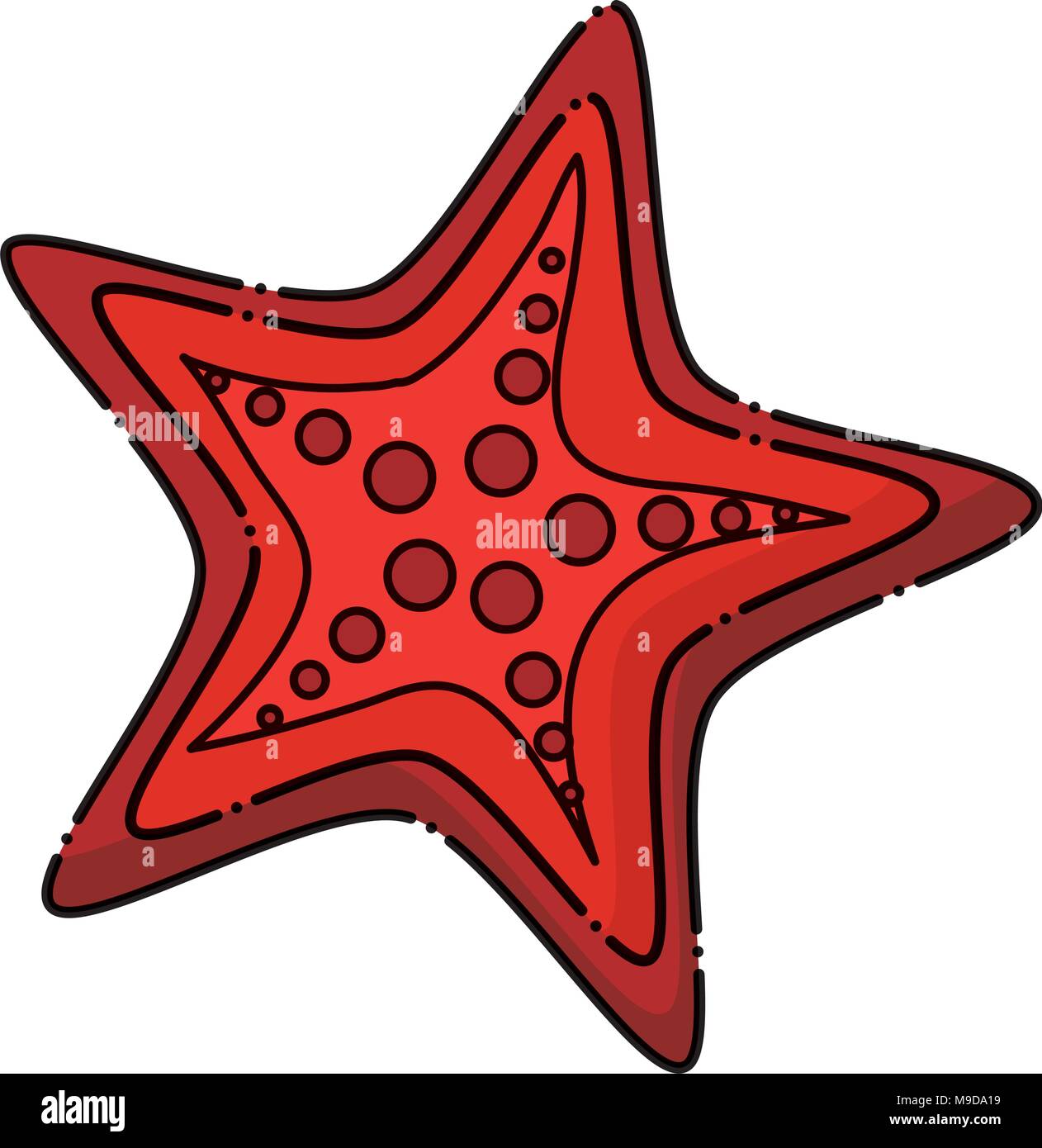 sea star icon over white background, colorful design. vector ...