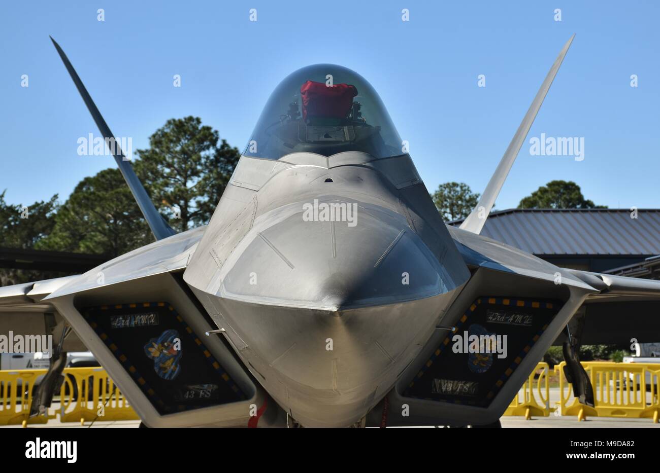 An Air Force F-22 Raptor on the runway at Moody Air Force Base. This F ...