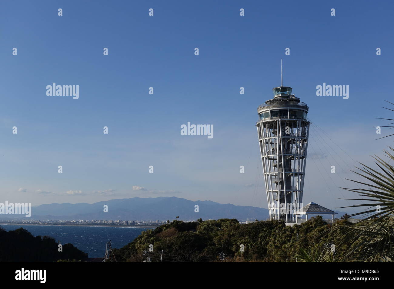 Enoshima Sea candle lighthouse and observation deck Stock Photo - Alamy