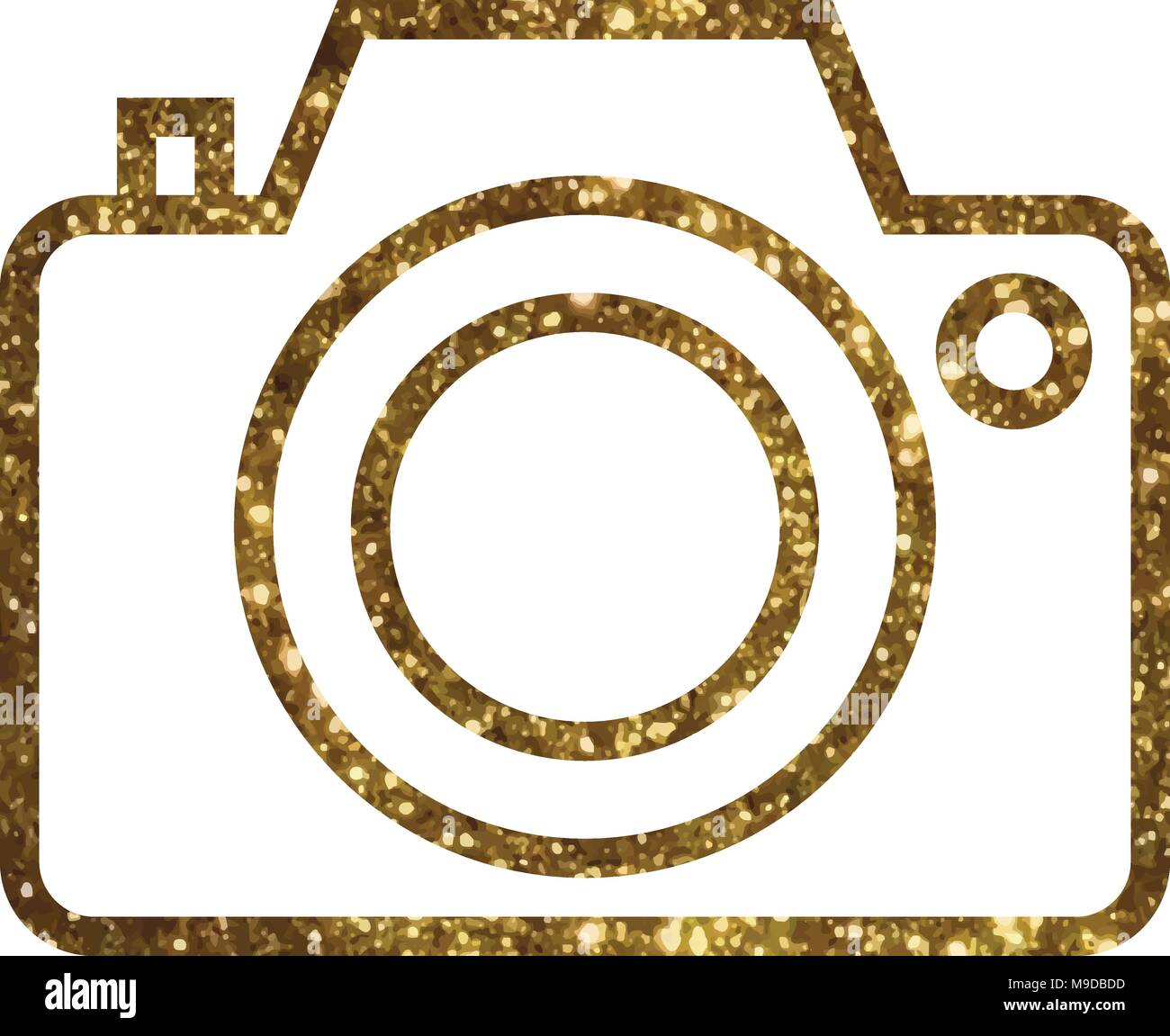 The isolated golden glitter vector colorful camera line icon Stock ...