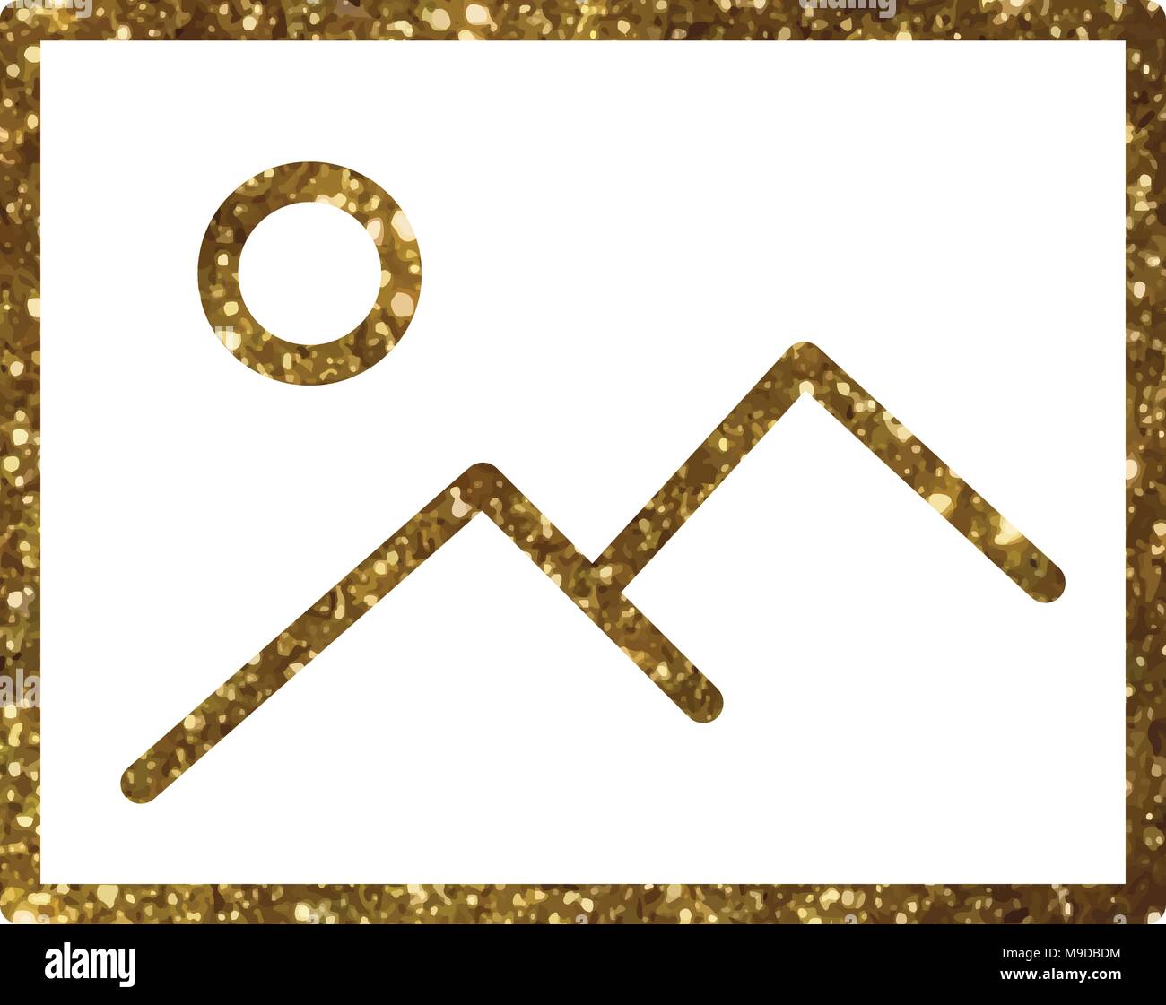 The isolated golden glitter vector colorful picture with stand line ...